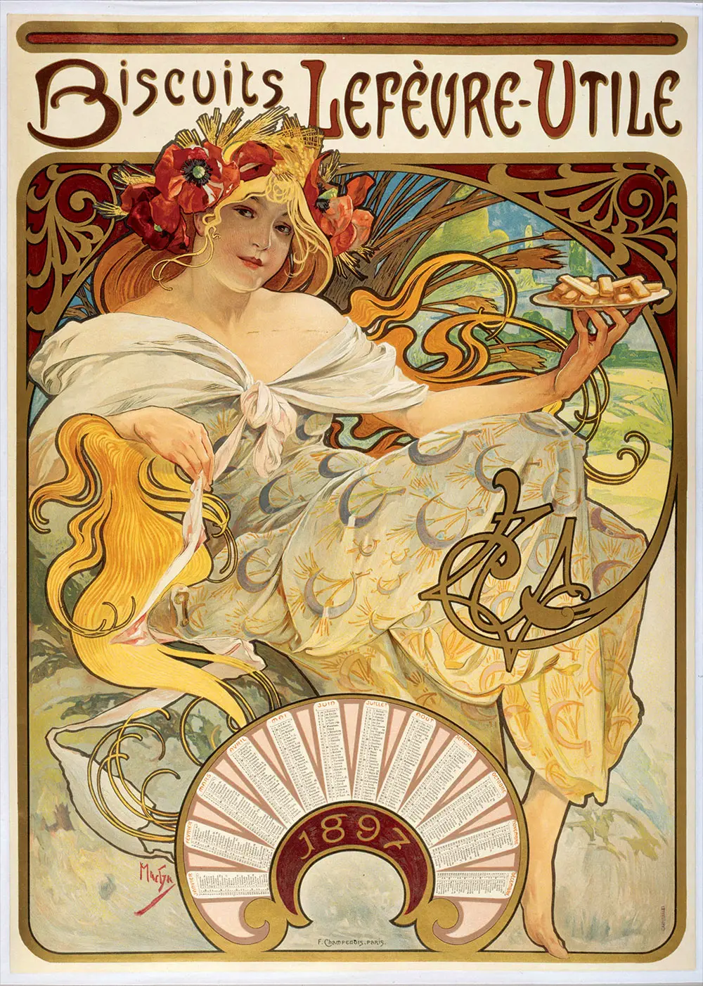 Puzzle Alfonz Mucha: Sušienky Lefèvre-Utile, 1 000 dielikov