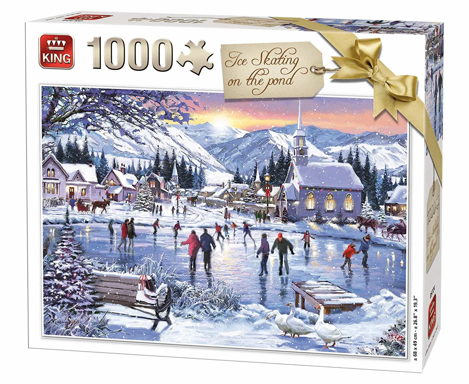 Puzzle Patinaje sobre hielo en el estanque, 1 000 piezas